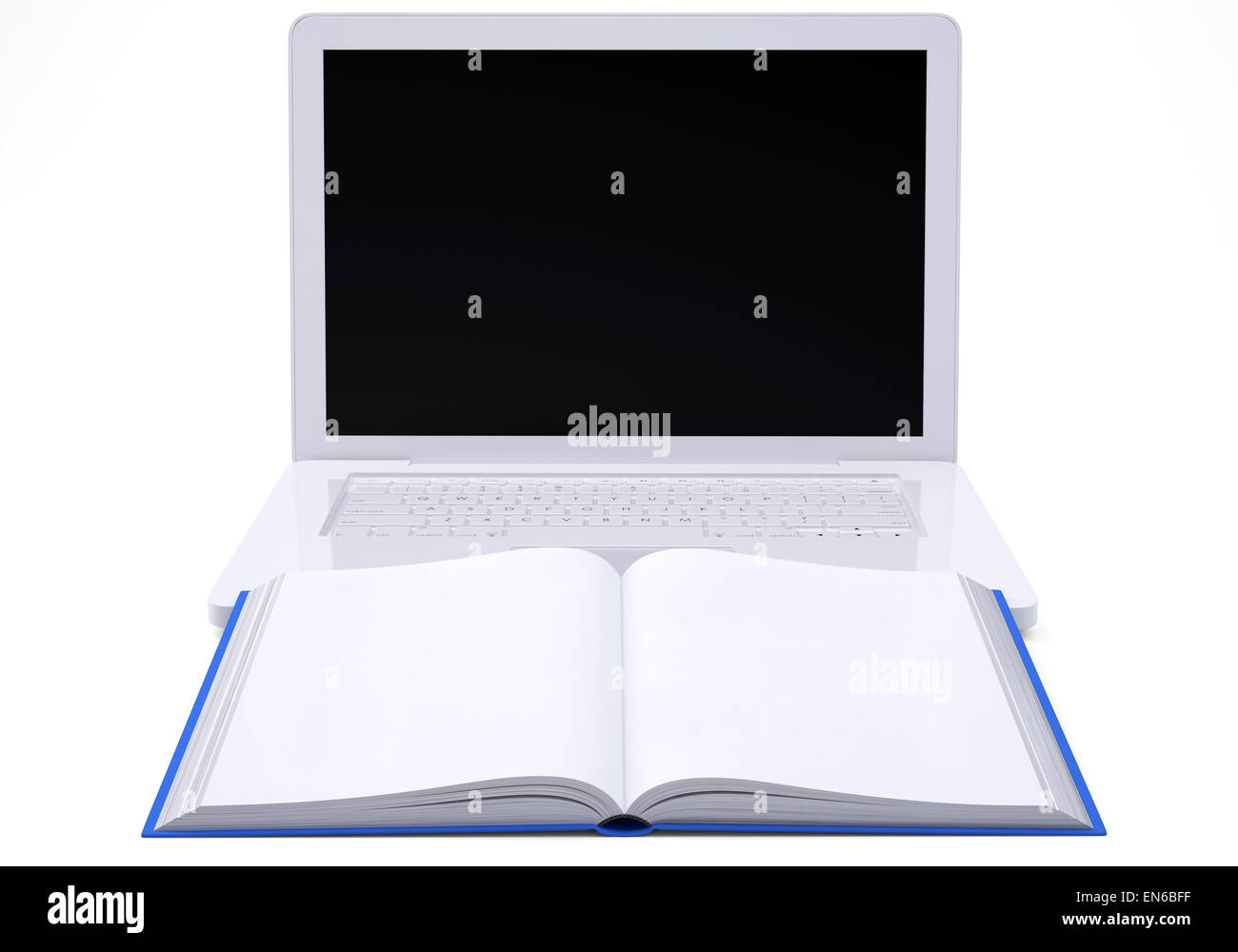 Laptop with open book Stock Photo - Alamy Laptop with open book Stock Photo - Alamy