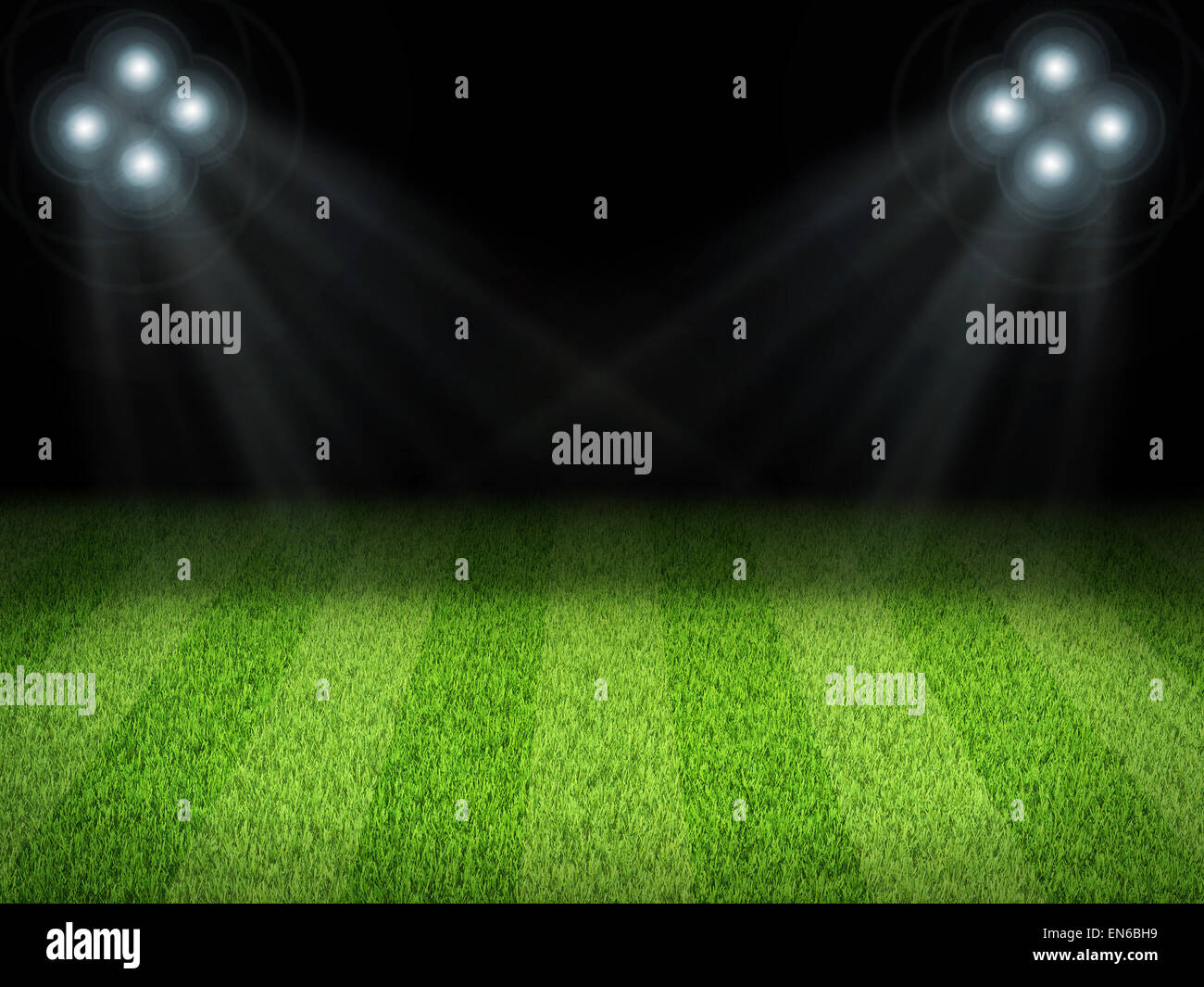 Illuminated stadium with bright lights Stock Photo - Alamy