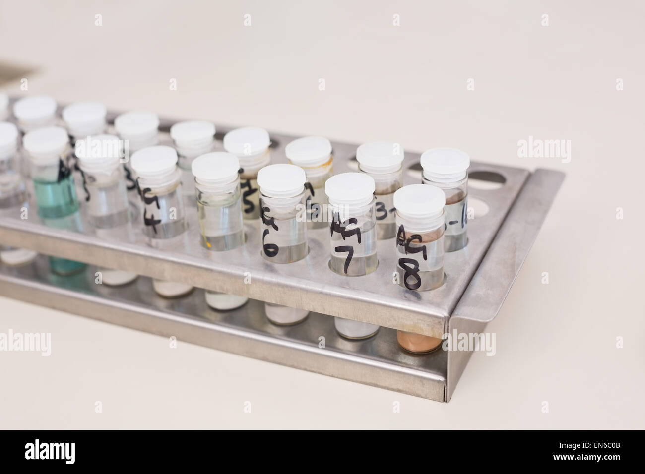 Tubes in tray Stock Photo - Alamy