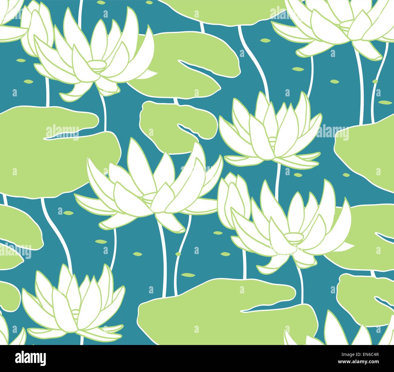 Vintage water lily seamless pattern. Classic Chinese motif Stock Vector ...