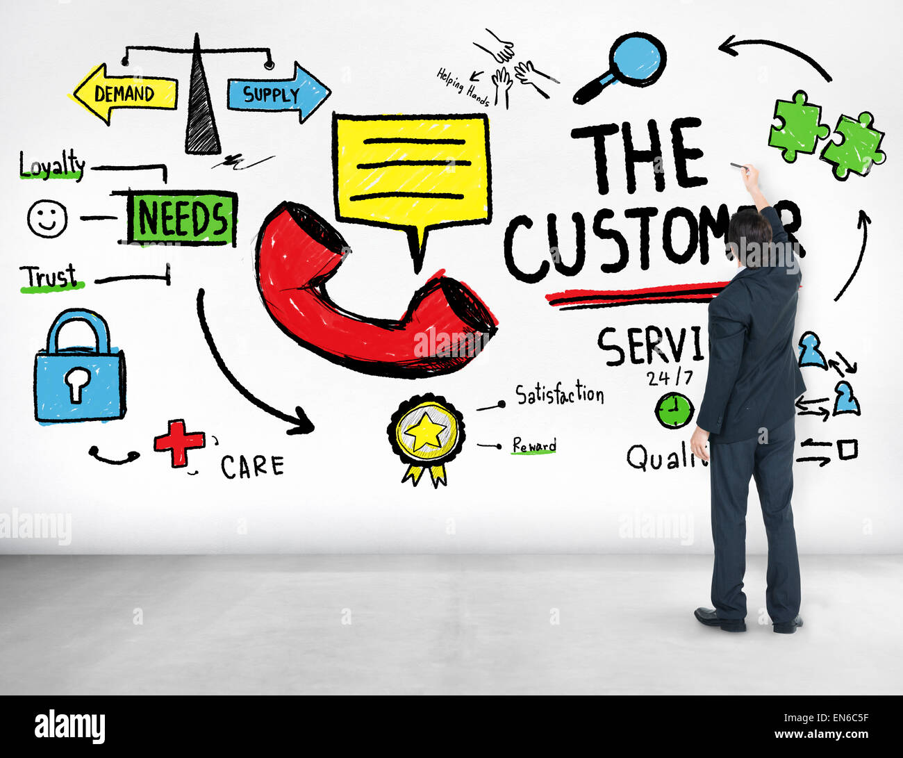 The Customer Service Target Market Support Assistance Concept Stock ...