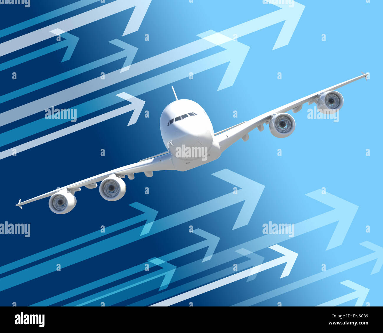 Front view of jet with arrows Stock Photo - Alamy