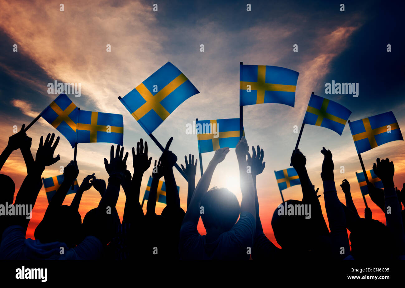 Group people holding swedish flag hi-res stock photography and images ...