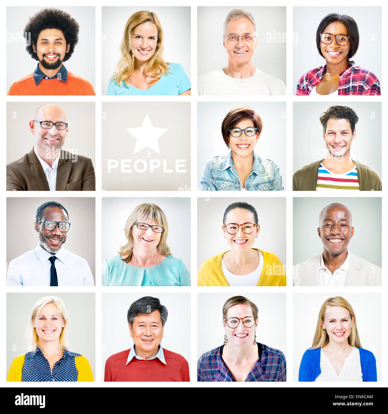 Portrait of Multiethnic Colorful Cheerful People Stock Photo - Alamy