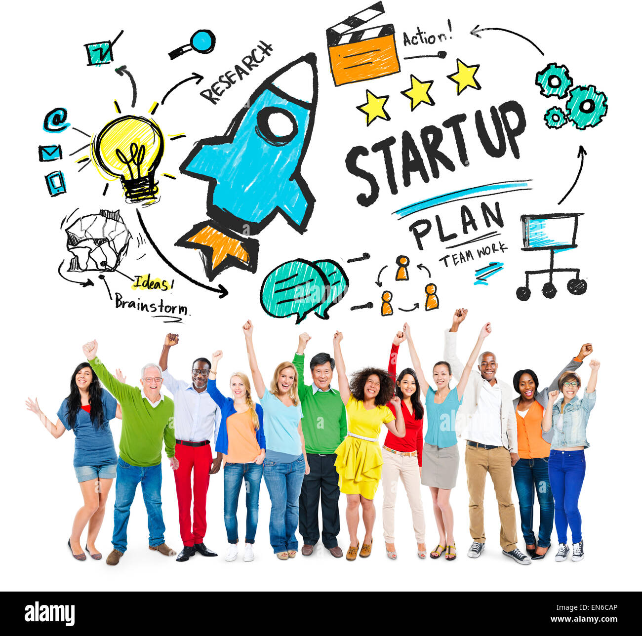 Celebration startup Cut Out Stock Images & Pictures - Alamy