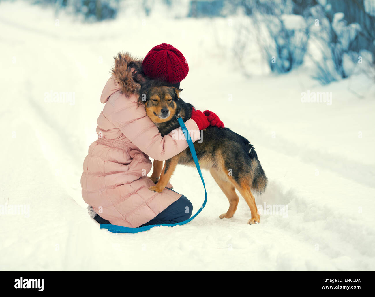 Woman hugging dog hi-res stock photography and images - Alamy