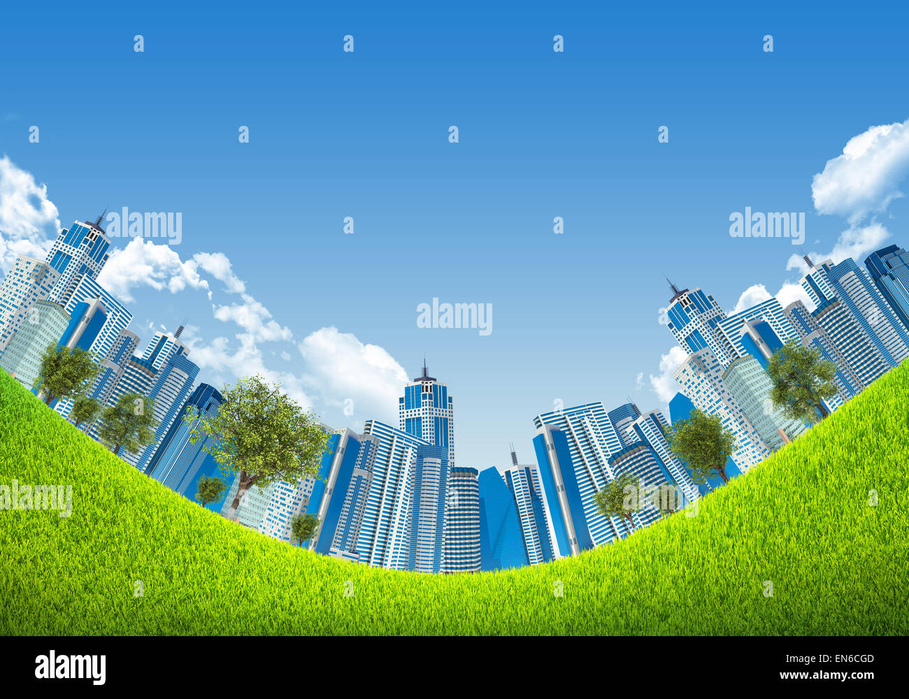 Cityscape bug eye view Stock Photo - Alamy