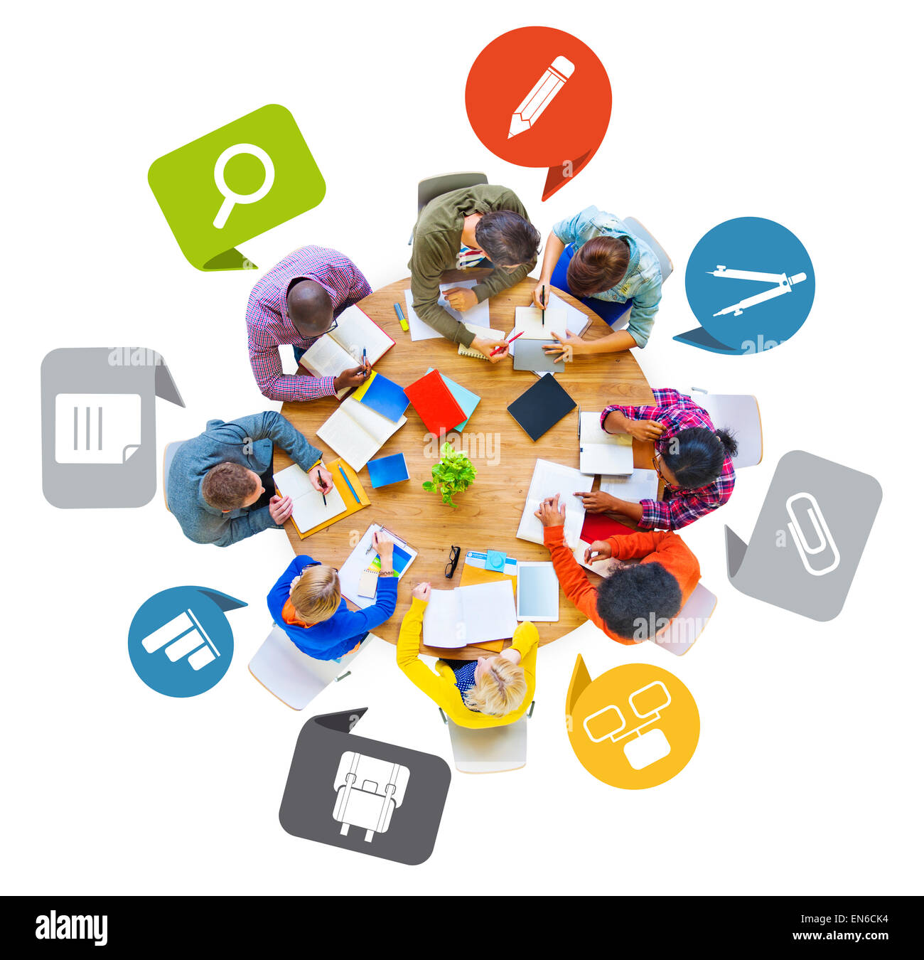 Multi ethnic working on documents hi-res stock photography and images - Alamy