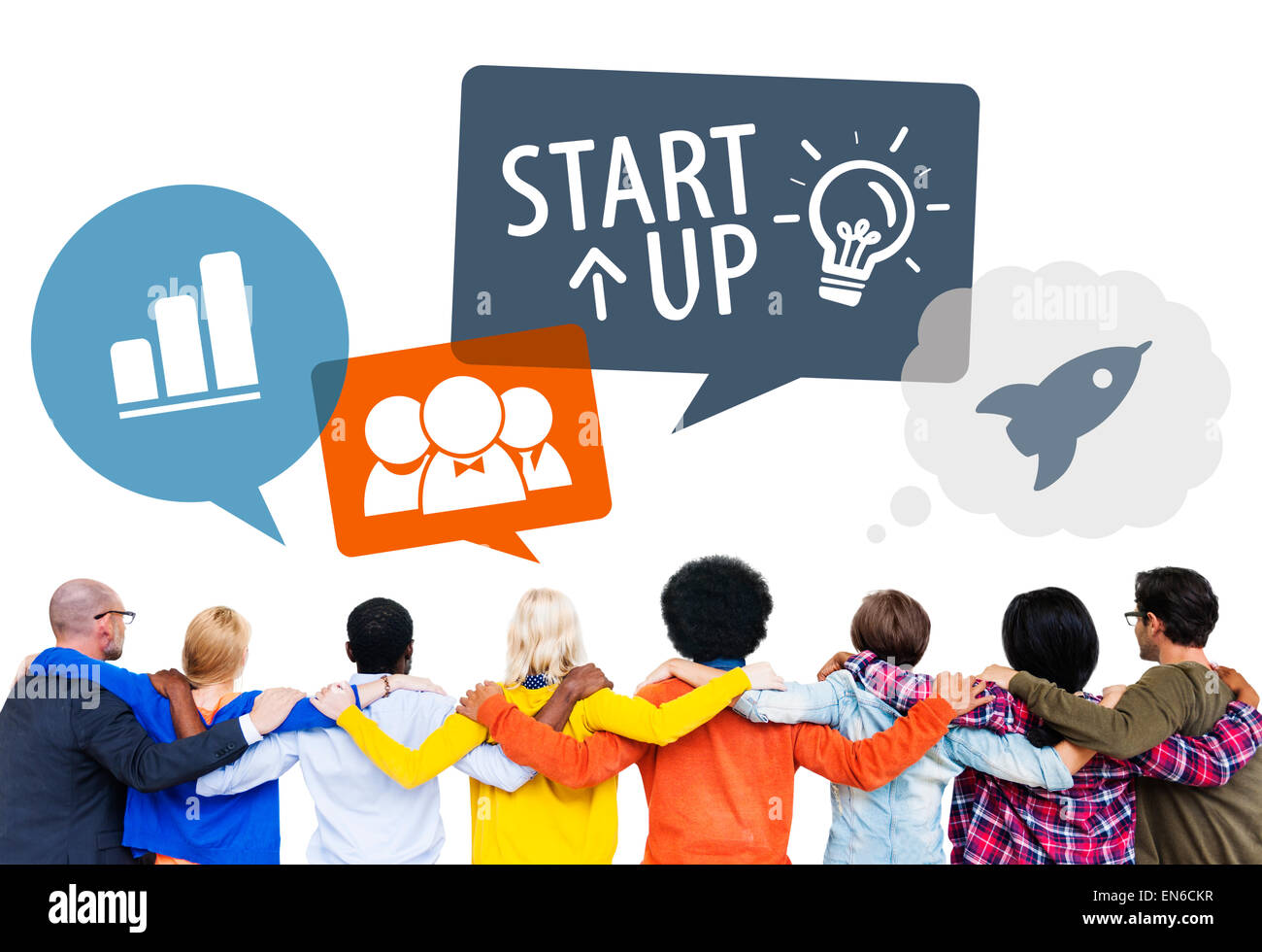 Diverse Friends With Start-Up Business Stock Photo - Alamy