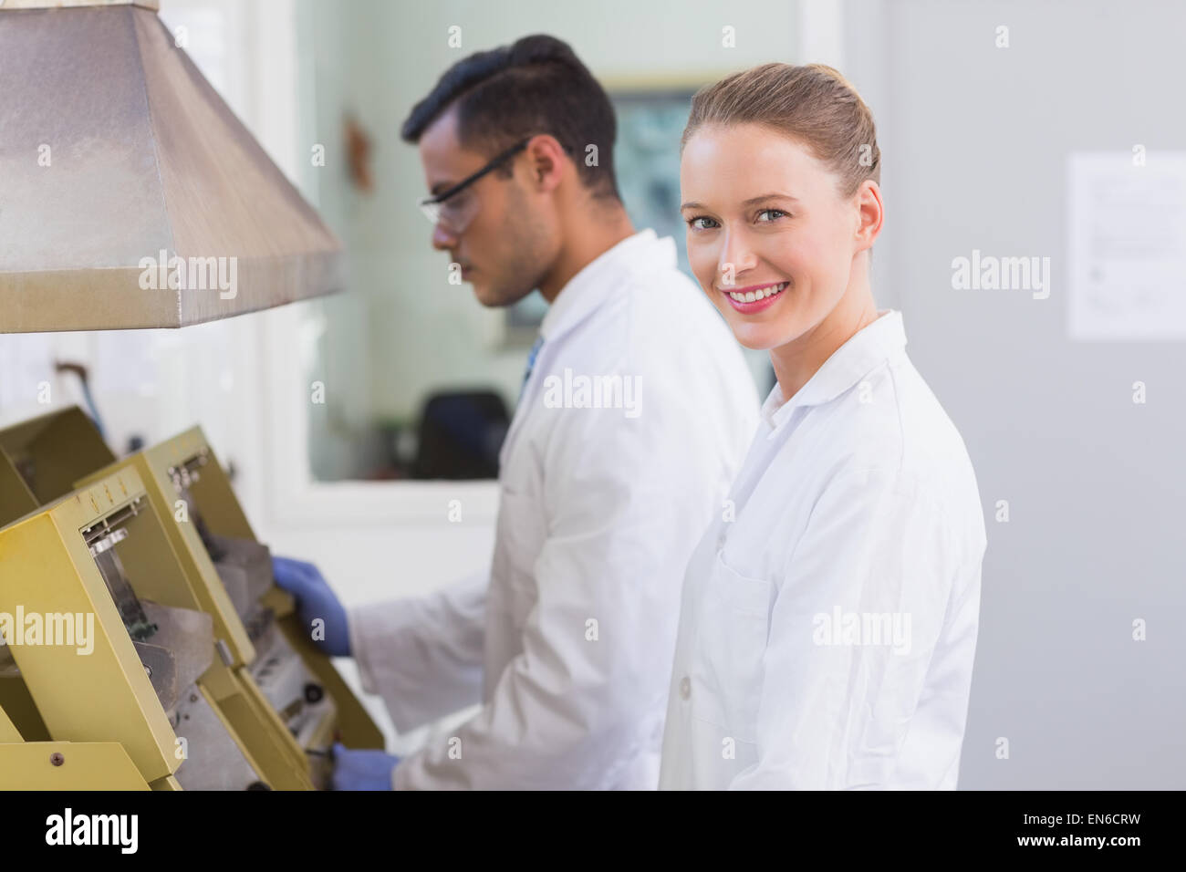 Scientists using technology for research Stock Photo - Alamy