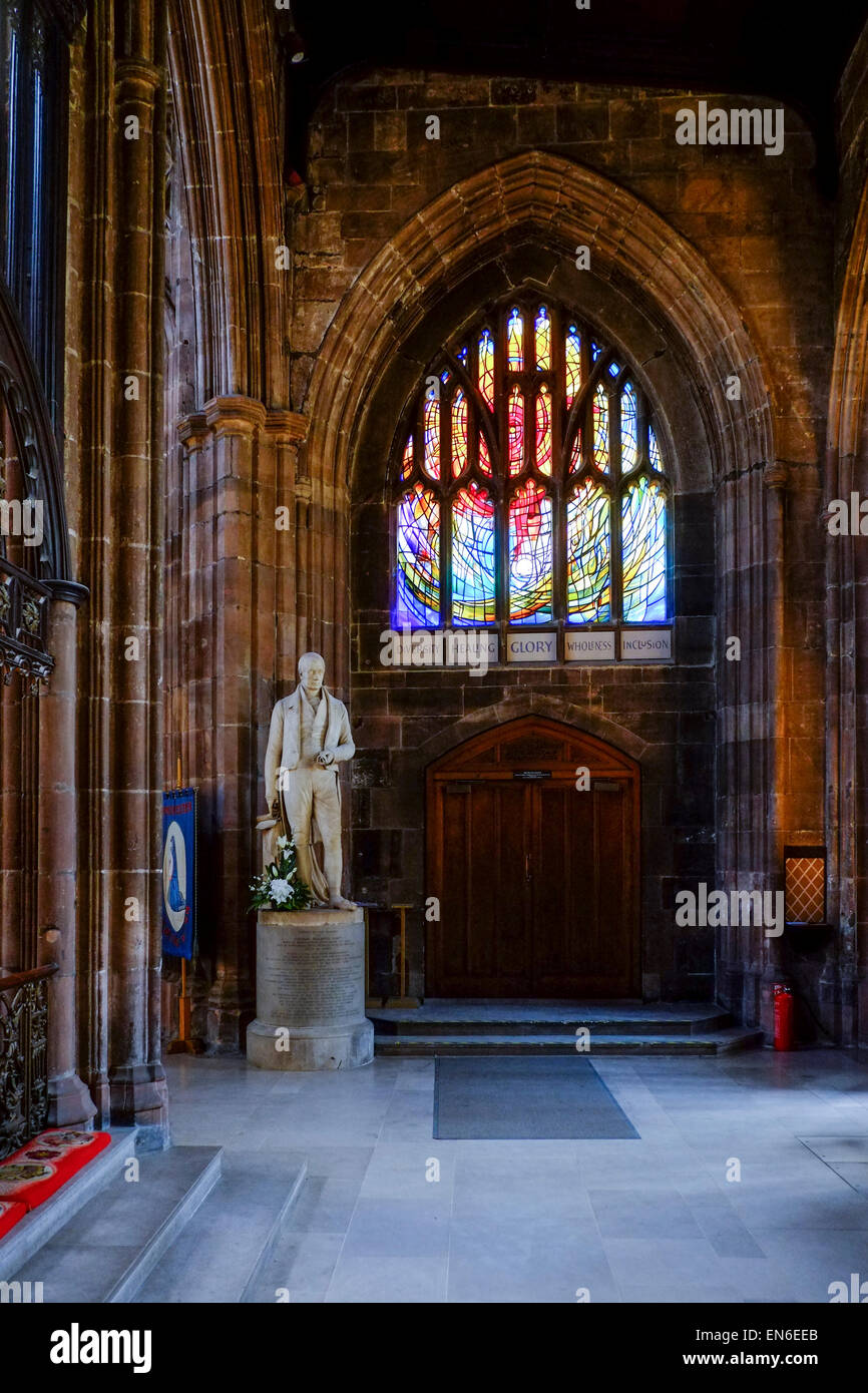 Manchester Cathedral - statue of Tory MP Thomas Fleming Stock Photo - Alamy