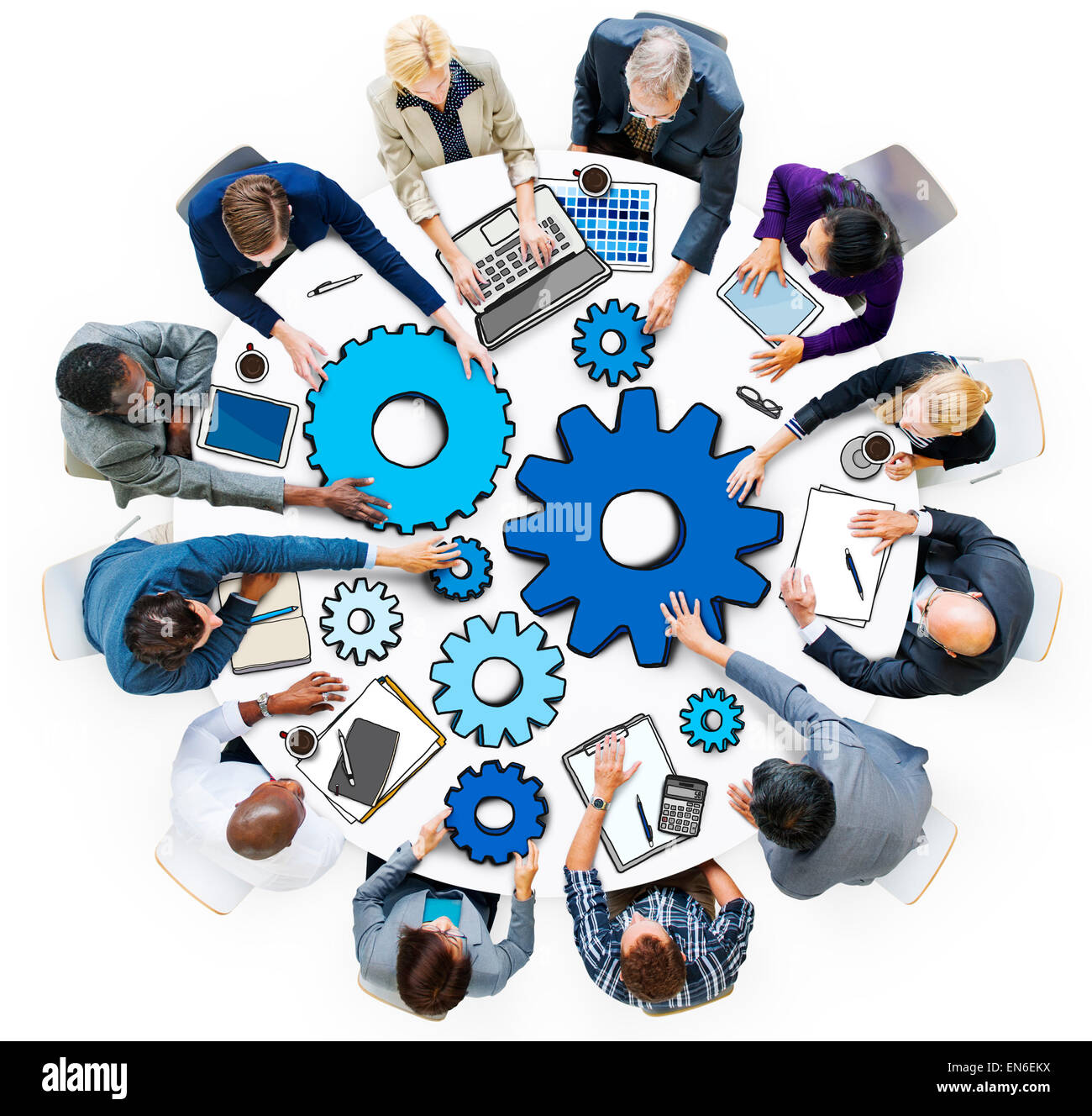 Tablet planning team business Cut Out Stock Images & Pictures - Alamy