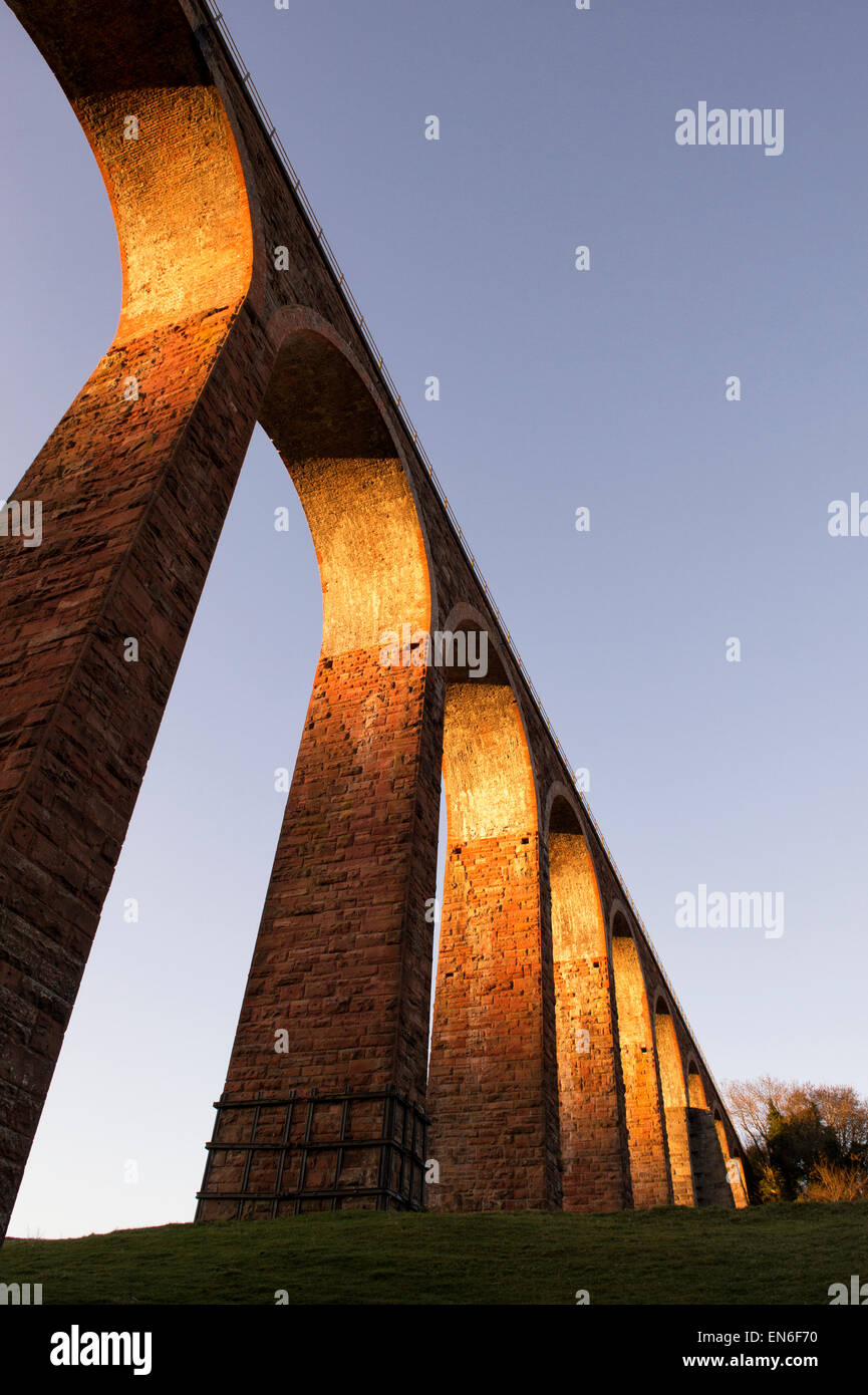 Leaderfoot viaduct over the River Tweed near Melrose in the Scottish ...