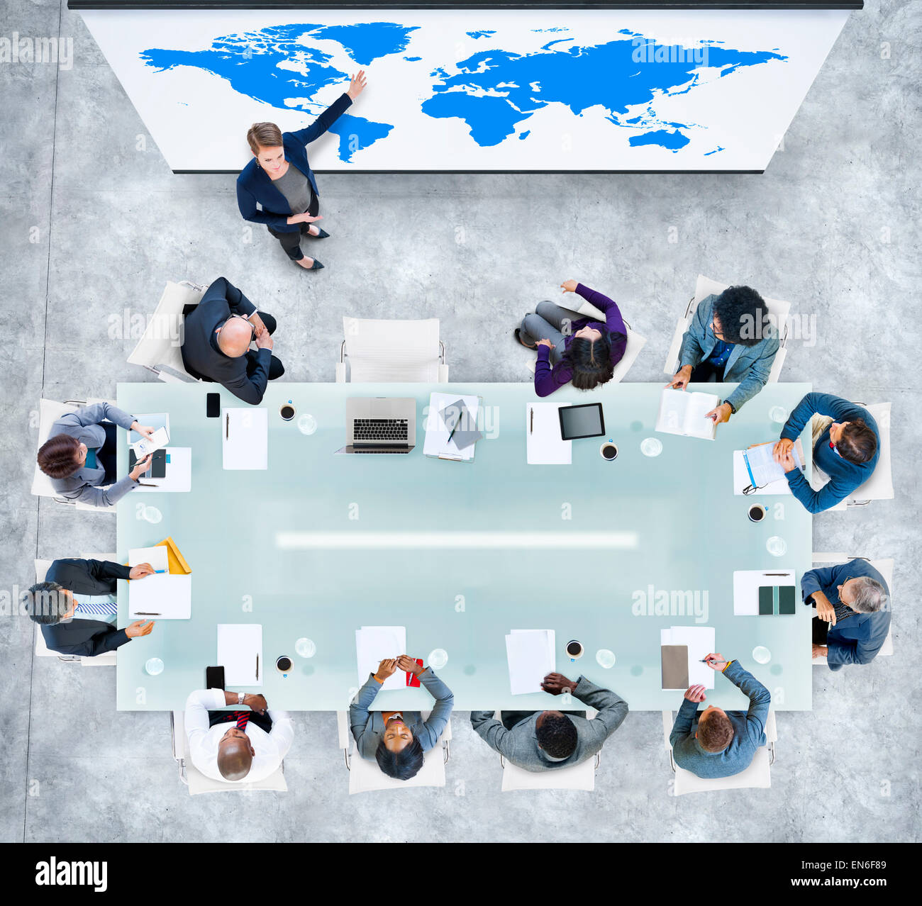 Global Business Presentation in a Contemporary Office Stock Photo - Alamy