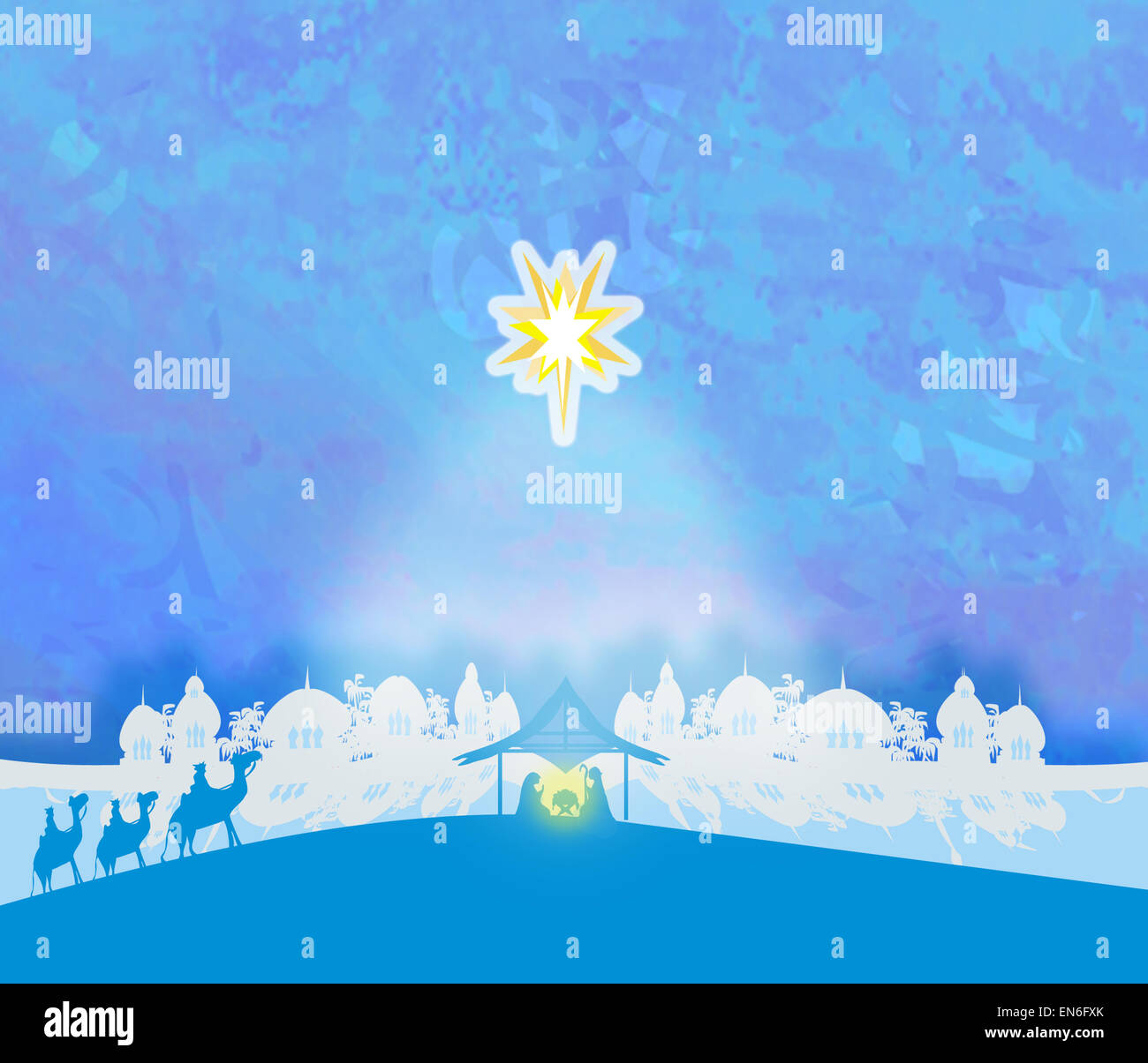 Biblical scene - birth of Jesus in Bethlehem Stock Photo - Alamy