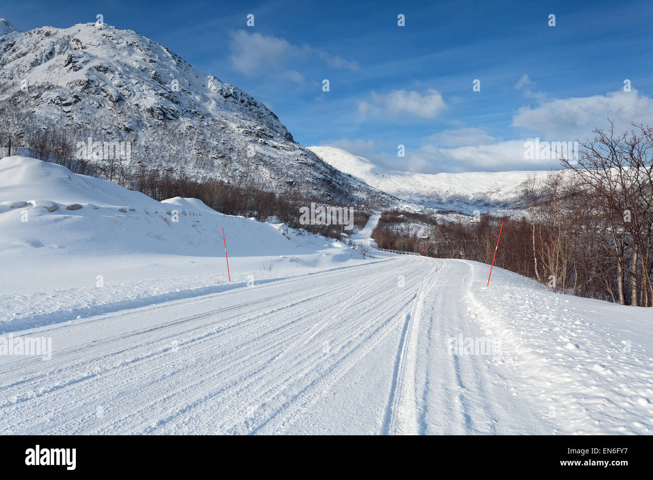 Winter road in arctic Norway Stock Photo - Alamy