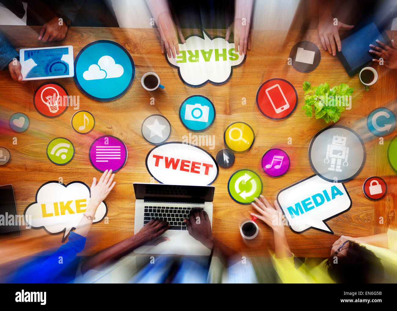 Meeting Social Media Social Networking Discussion Concept Stock Photo ...