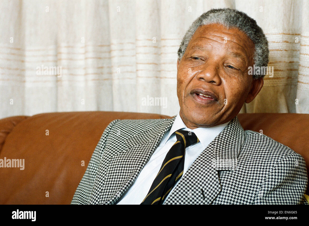 Nelson Mandela leader of the African National Congress (ANC) seen here ...