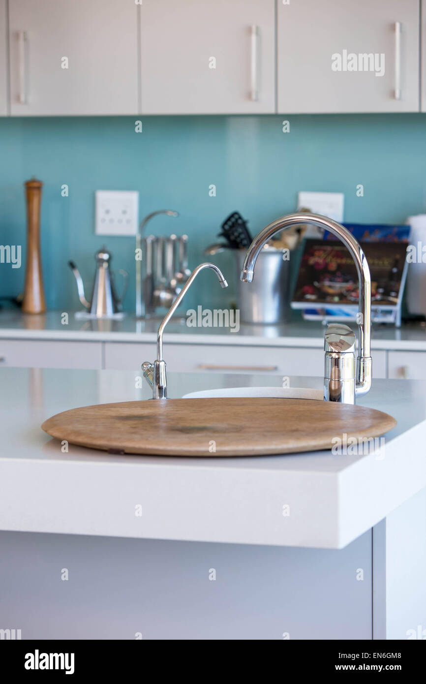 Empty kitchen with white cabinets Stock Photo - Alamy