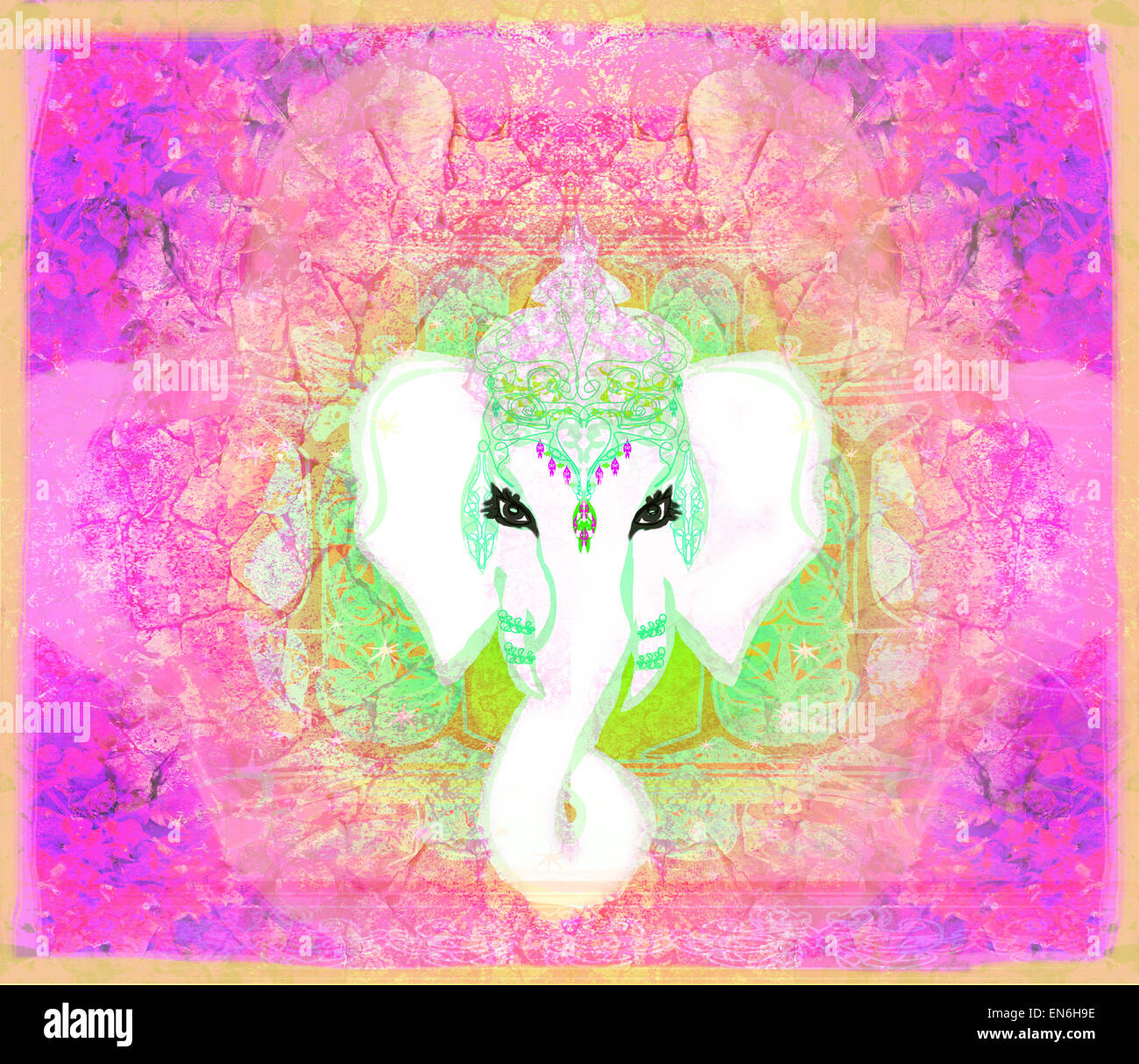 Creative illustration of Hindu Lord Ganesha Stock Photo - Alamy