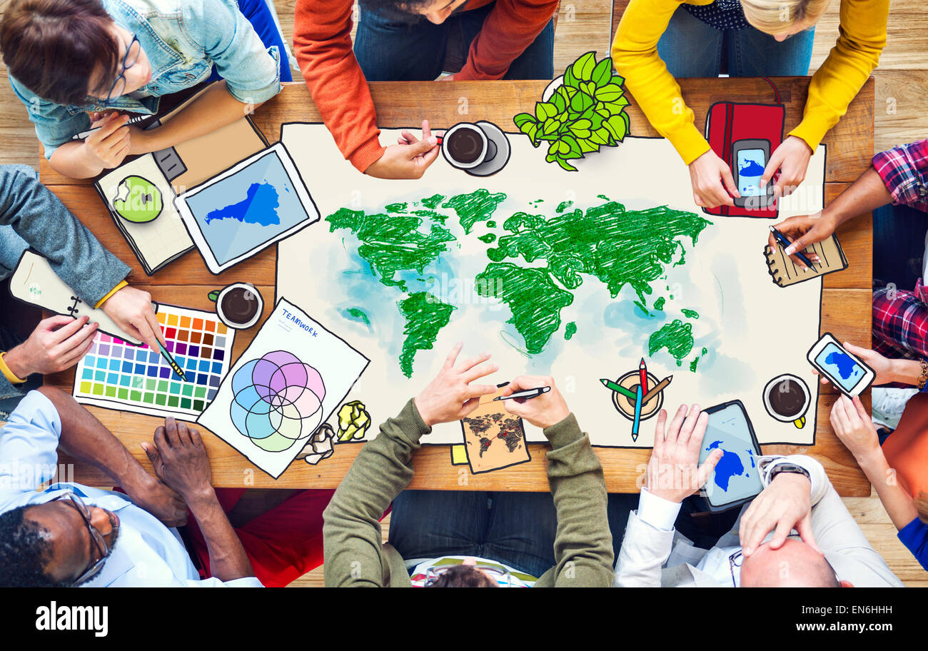 People with Global Concepts and Photo Illustrations Stock Photo - Alamy