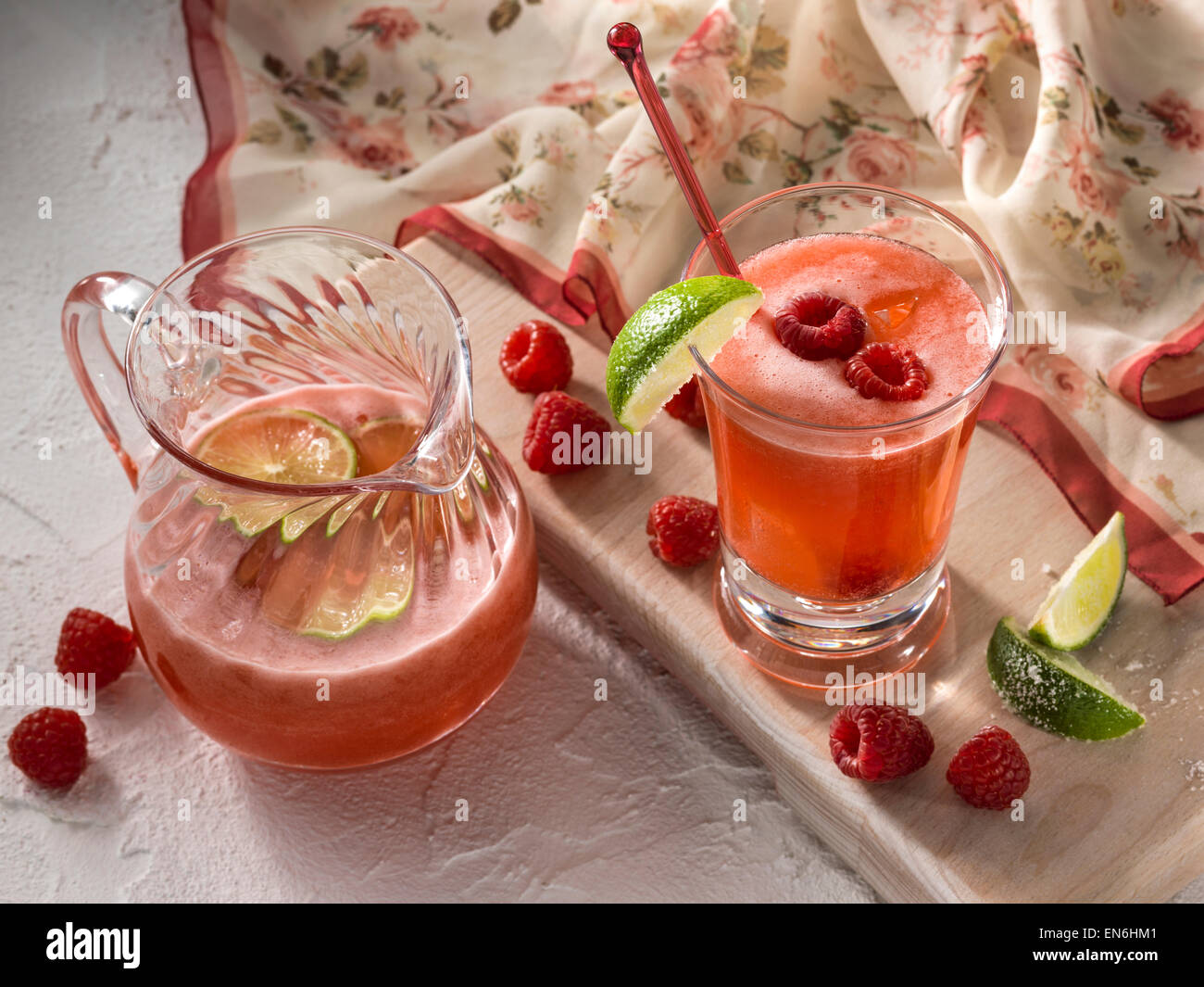 Refreshing lime raspberry spa water hi-res stock photography and images ...