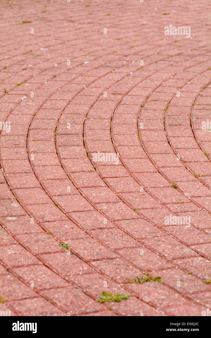 Circular red brick pavement pattern Stock Photo - Alamy