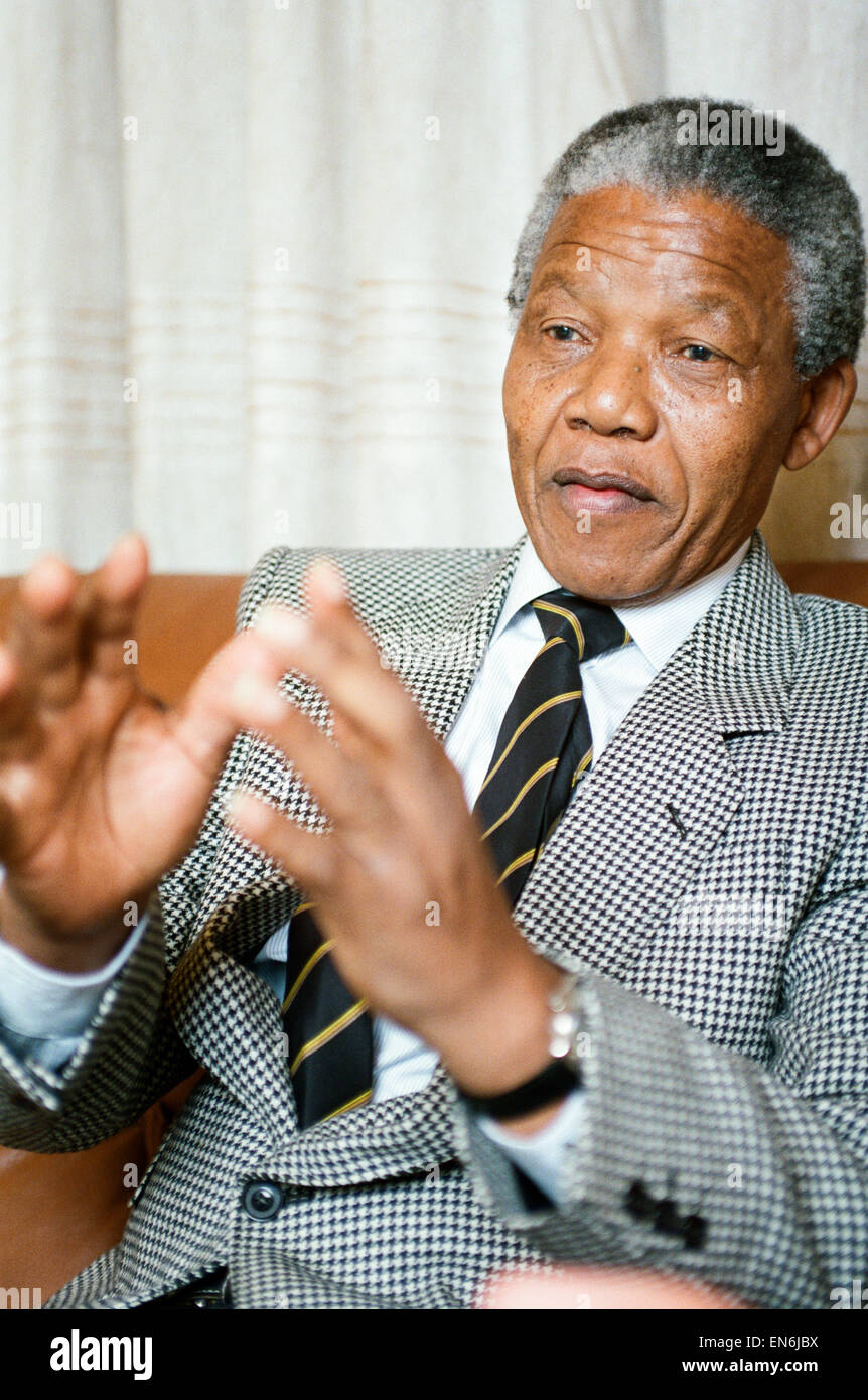 Nelson Mandela leader of the African National Congress (ANC) seen here ...