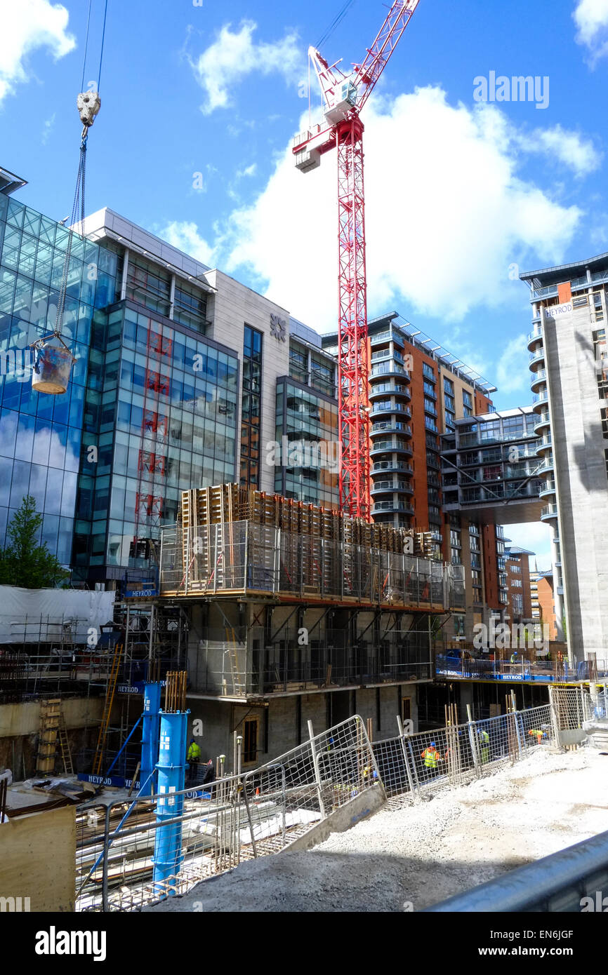 Manchester - Construction work underway in the Spinningfields business ...
