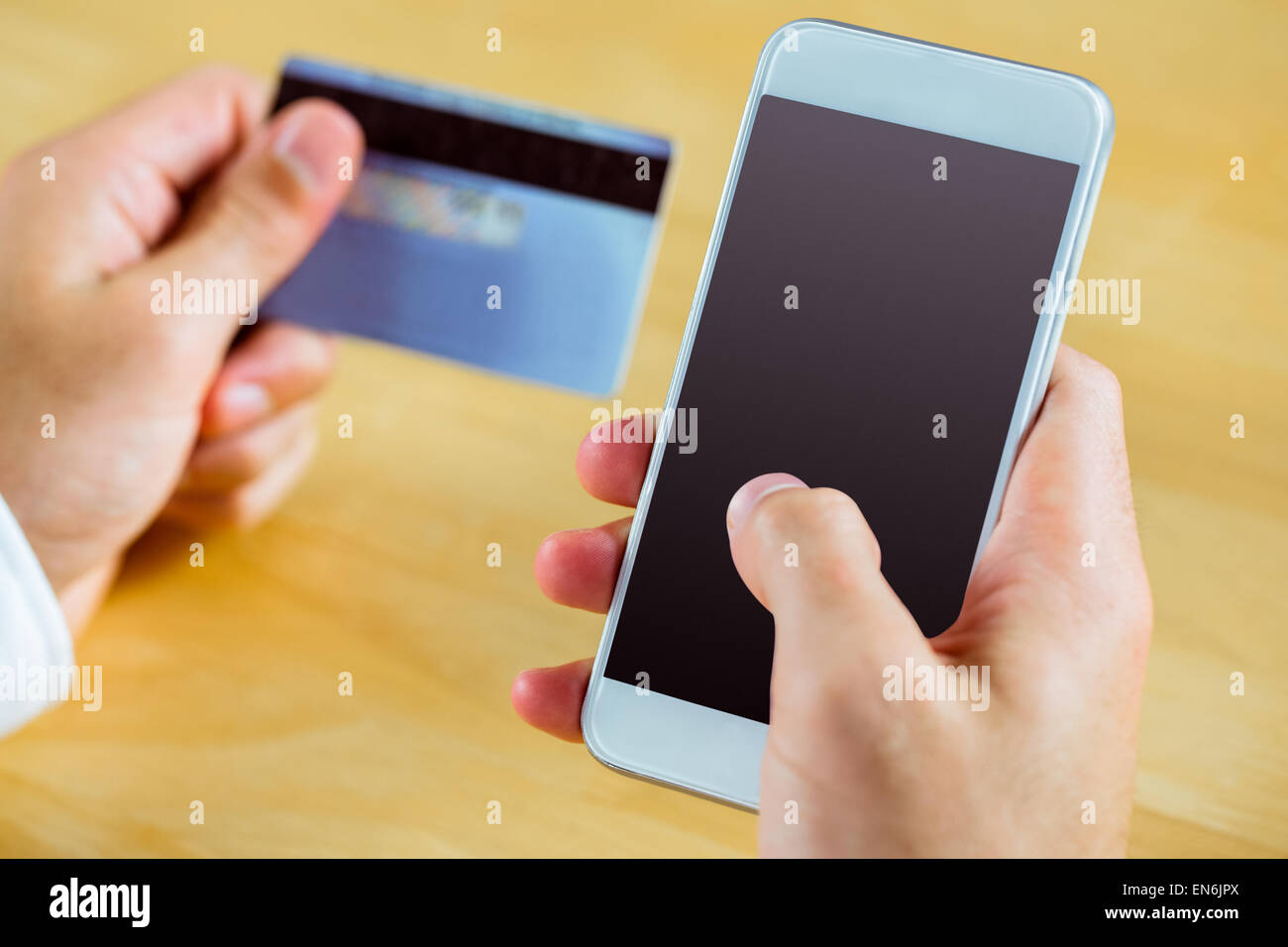 Man using smartphone online banking hi-res stock photography and images ...