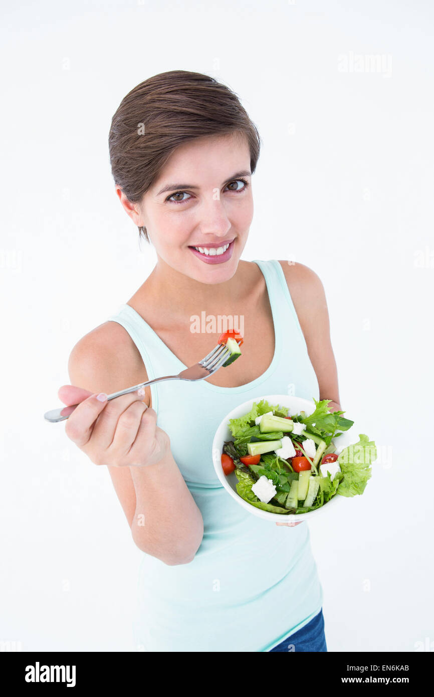 Portrait woman showing salad hi-res stock photography and images - Alamy