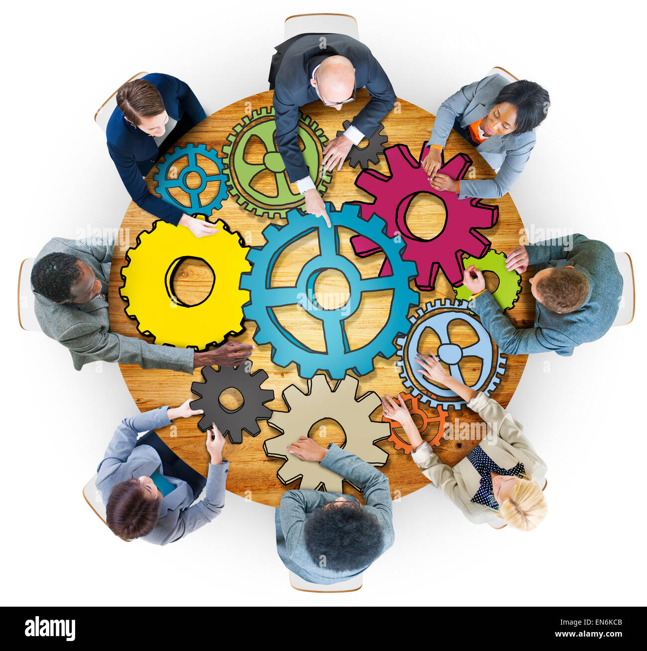 Group of People with Gear Symbol in Photo and Illustration Stock Photo ...
