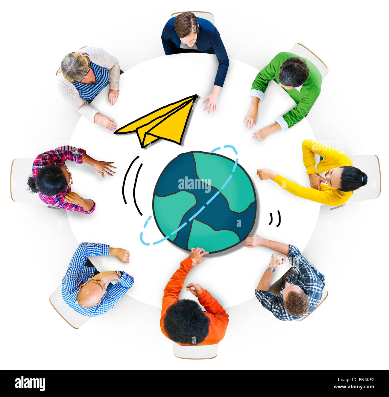 Multiethnic Group of People with Global Communications Concept Stock ...