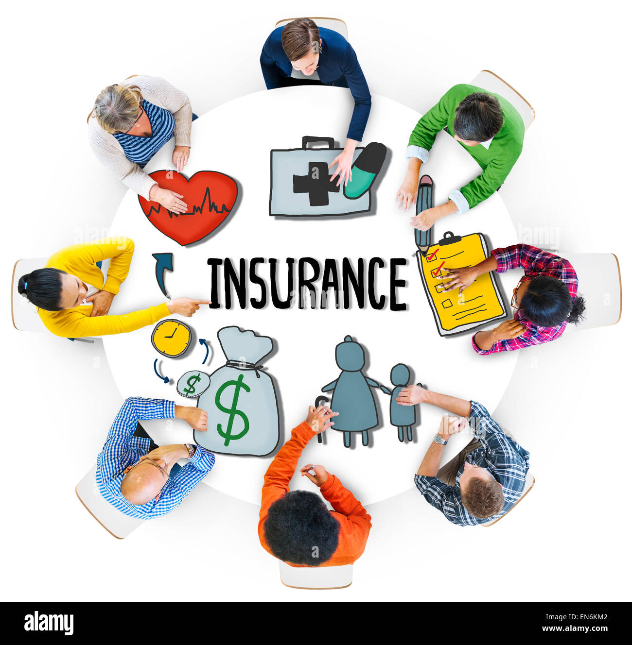 Diverse People in a Meeting About Insurance Stock Photo - Alamy