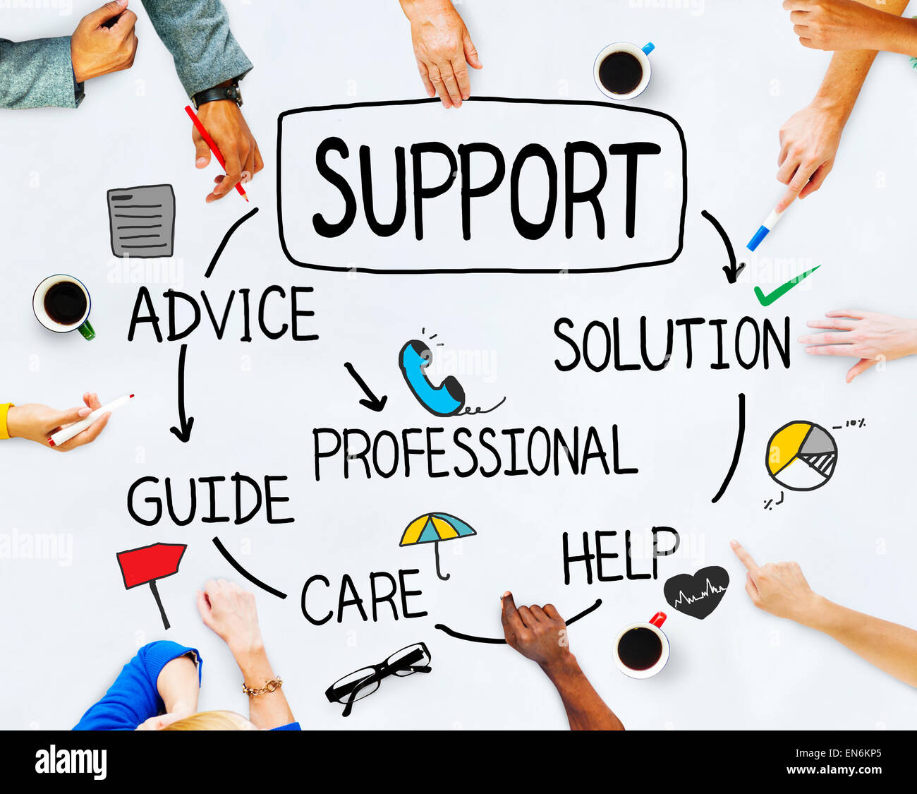 Group of Multiethnic People Discussing About Support Stock Photo - Alamy