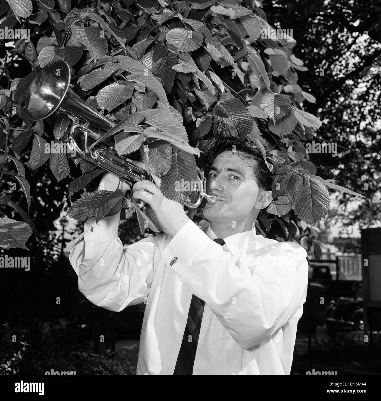 Jazz trumpeter Kenny Ball pictured in London's Embankment gardens ...