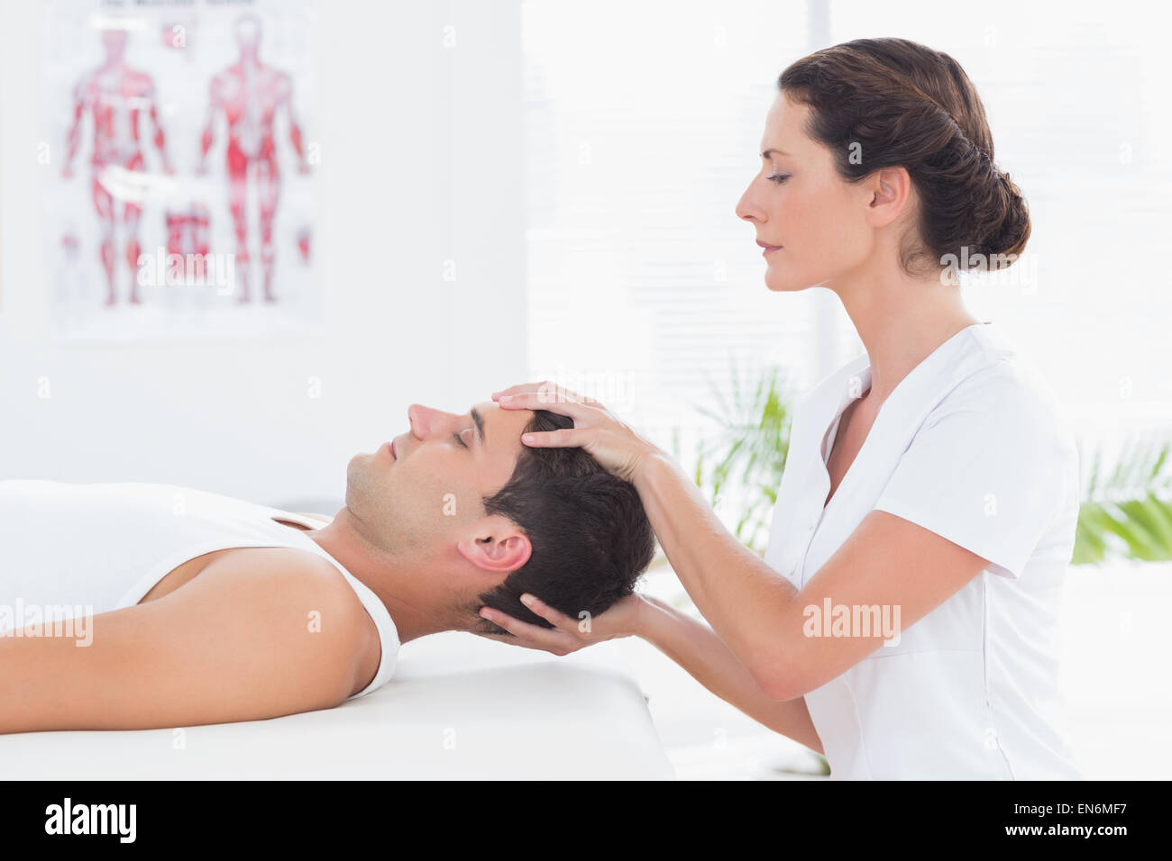 Man receiving head massage Stock Photo - Alamy