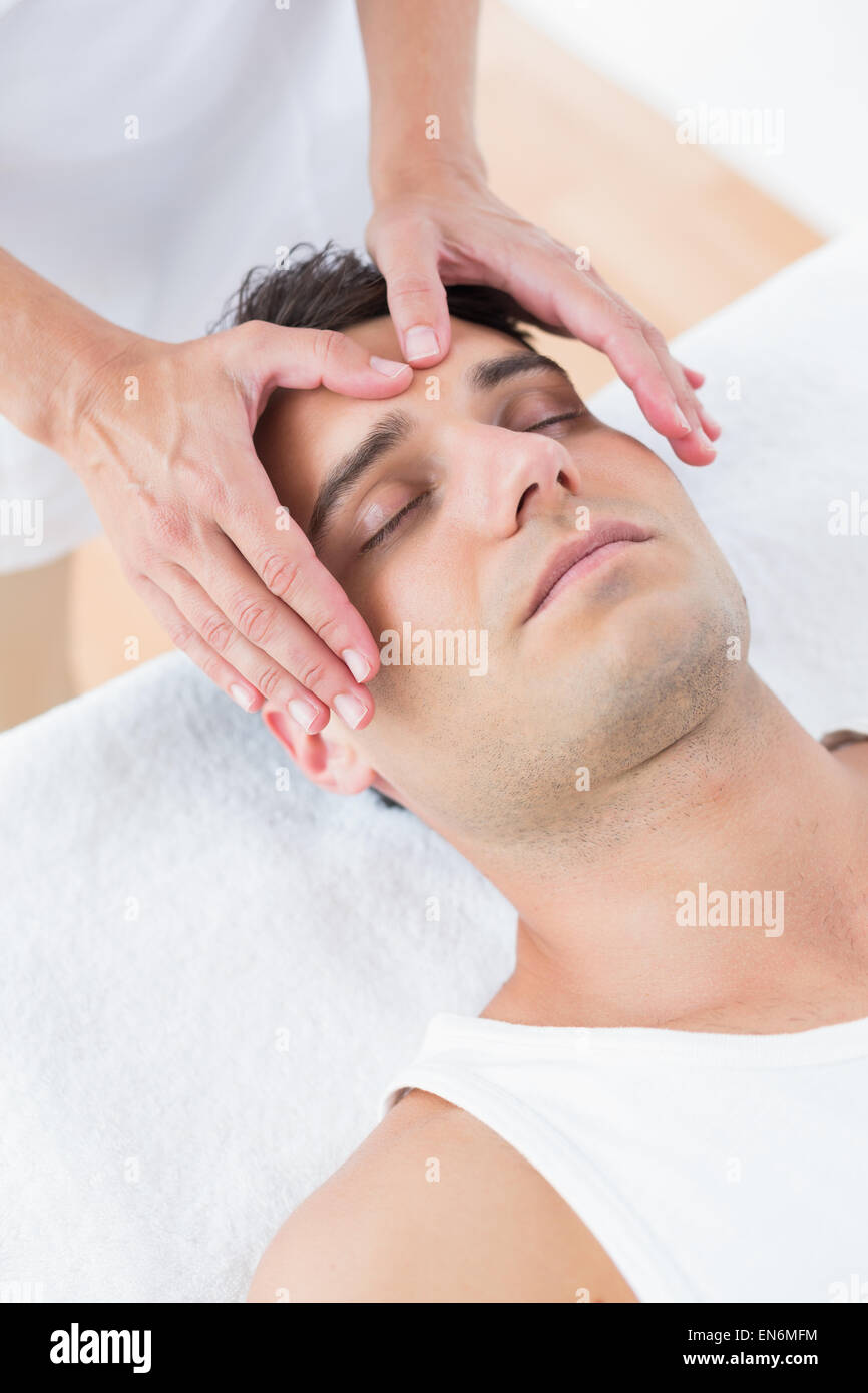 Man receiving head massage Stock Photo - Alamy