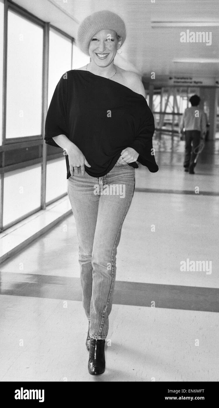 Singer and actress Bette Midler seen here arriving at Heathrow Airport ...