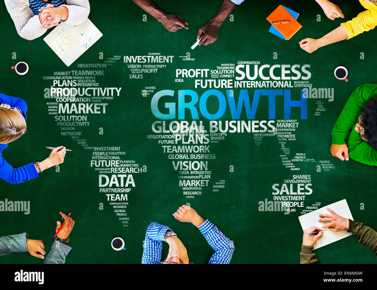 Group of Multiethnic People Discussing Global Growth Issues Concept ...