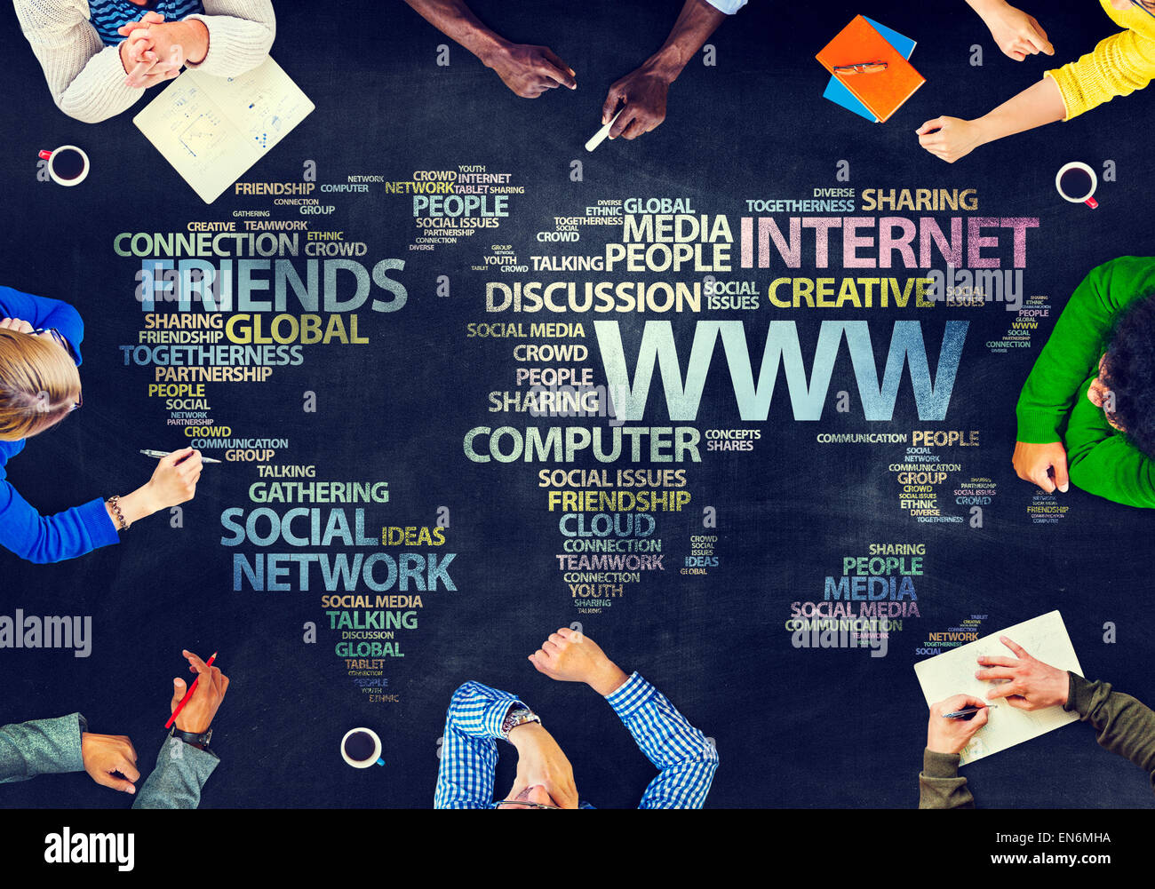 Group of People Blackboard Internet Concept Stock Photo - Alamy