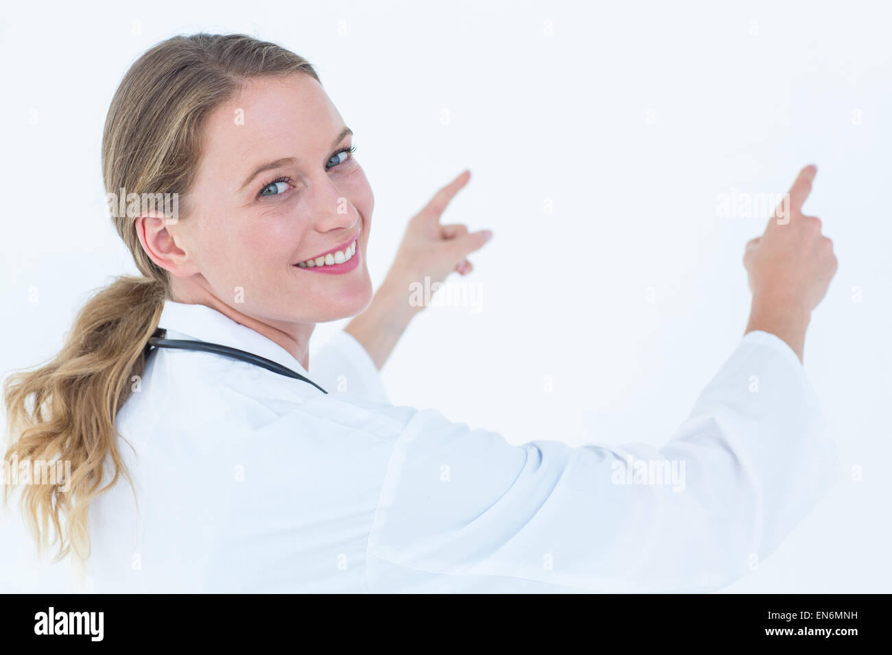 Young doctor touching finger hi-res stock photography and images - Alamy