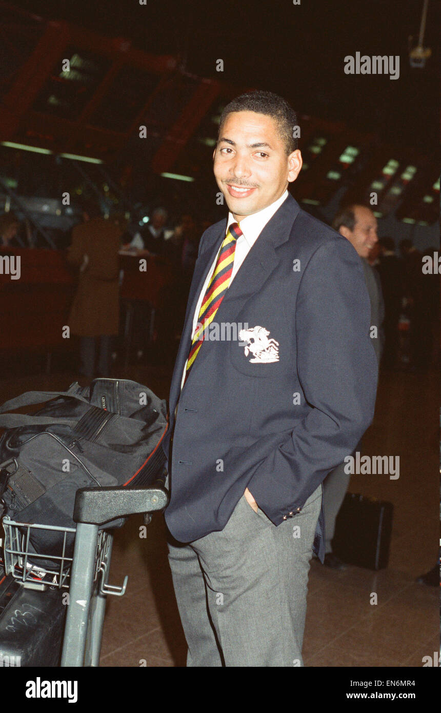 Lancashire and England cricketer Phil DeFreitas at London Airport. 10th ...