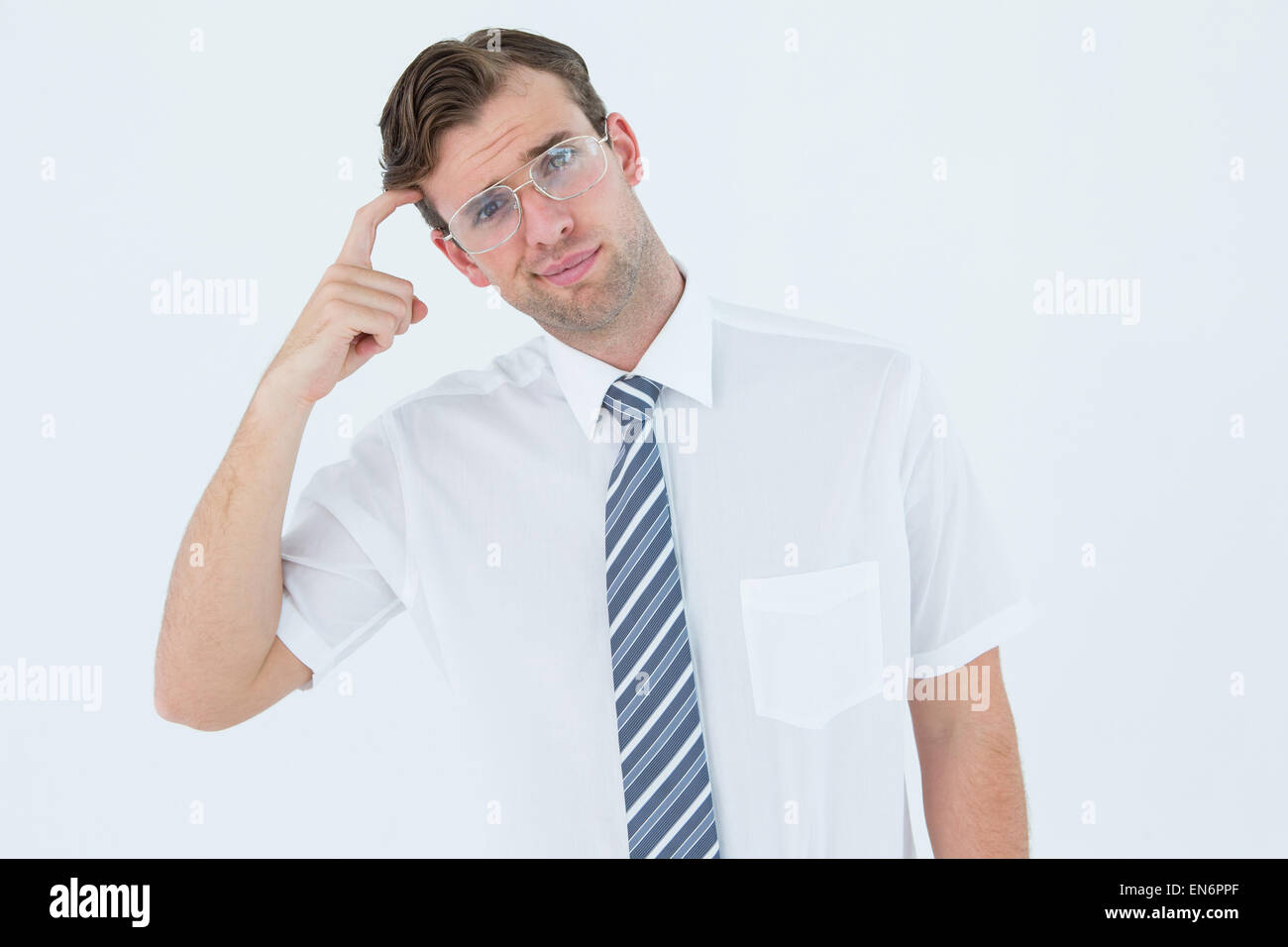 Man finger temple hi-res stock photography and images - Alamy