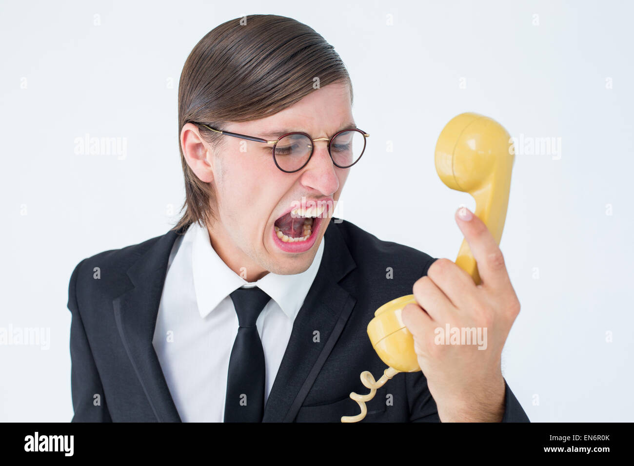 Retro man shouting hi-res stock photography and images - Alamy