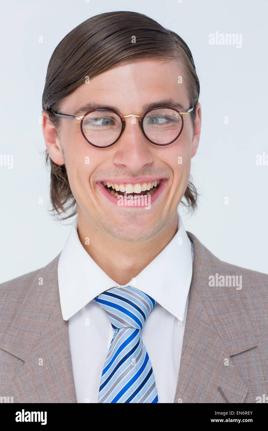 Funny geeky businessman Stock Photo - Alamy
