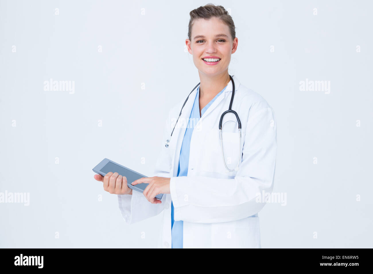Doctor happy computer hi-res stock photography and images - Alamy