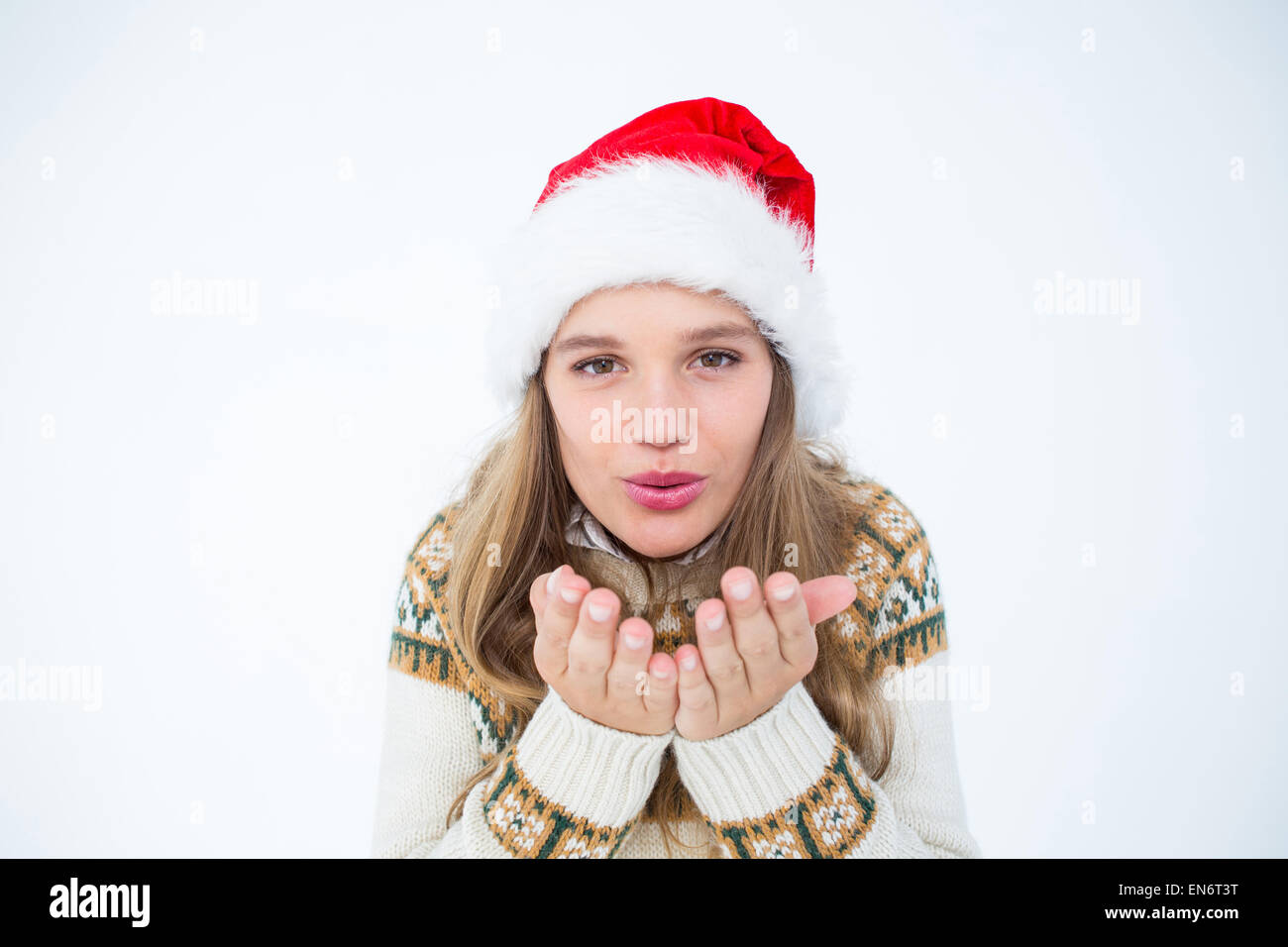 Happy hipster blowing kiss Stock Photo - Alamy