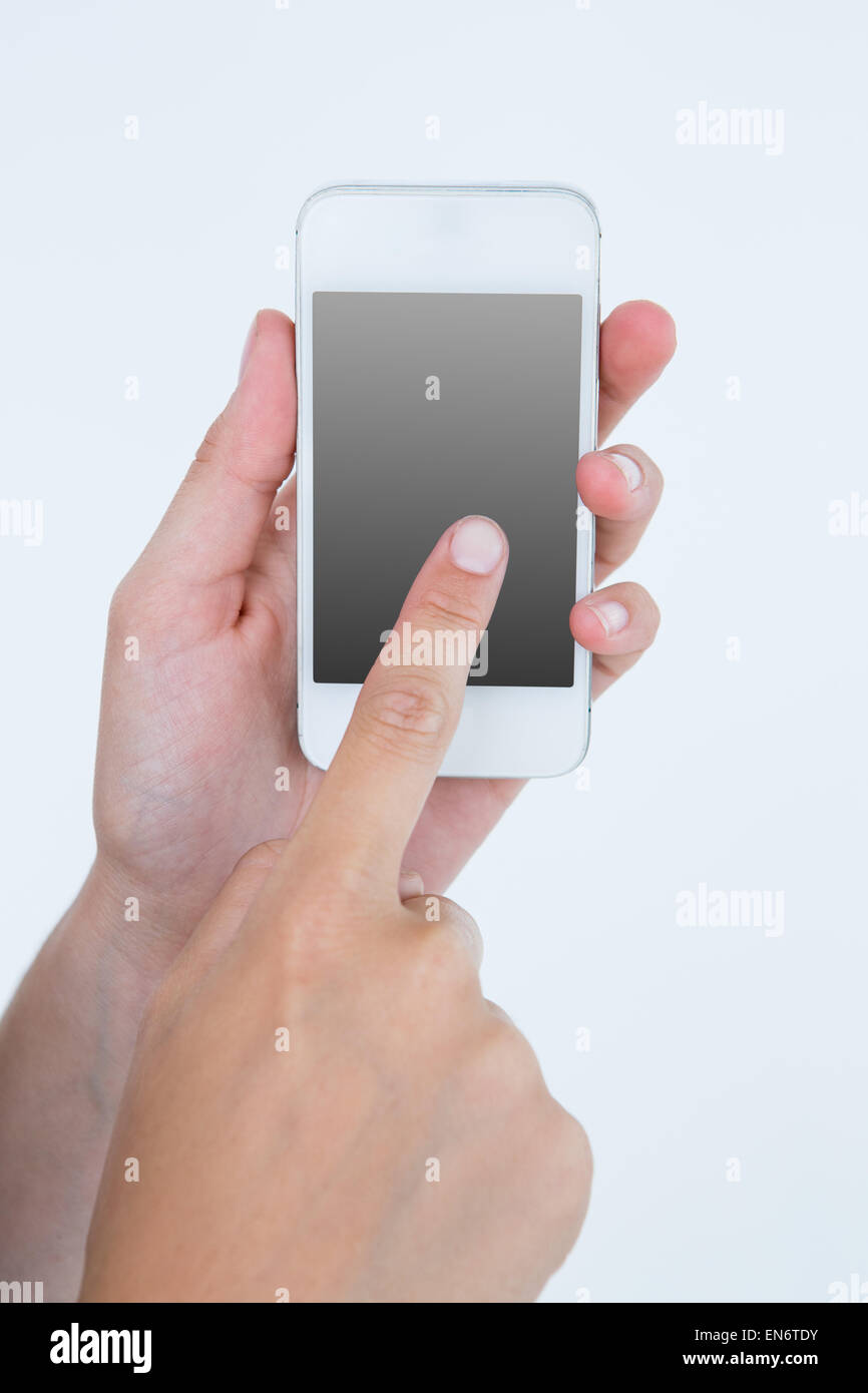 Hands showing smartphone Stock Photo - Alamy