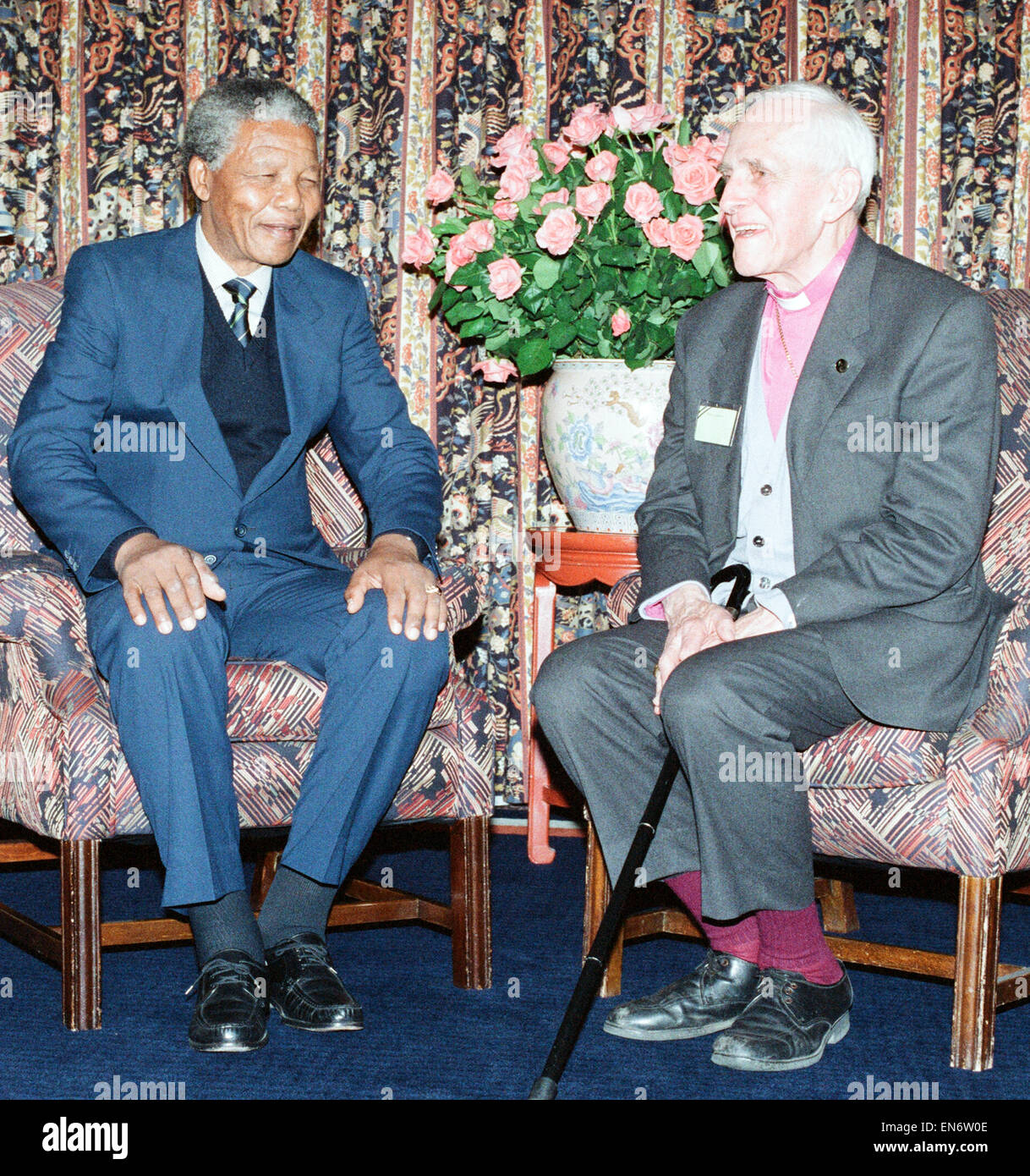 African National Congress (ANC) leader Nelson Mandela on his first trip ...